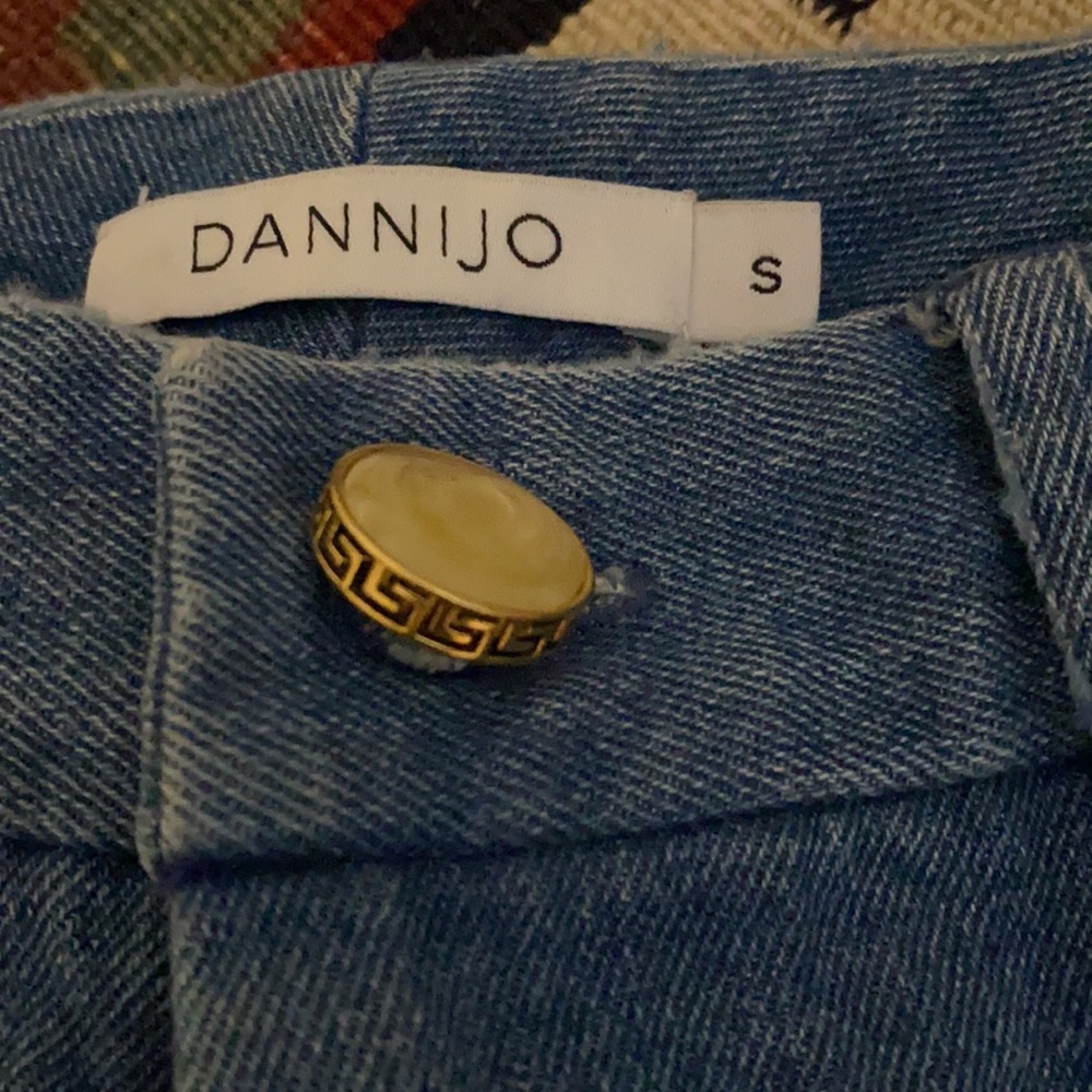 Dannijo Mom Jeans With Stone Gold Jewelry Button - Gem
